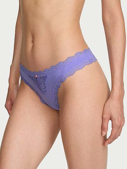 Victoria's Secret Dream Angels Lace Thong Panty - Blue