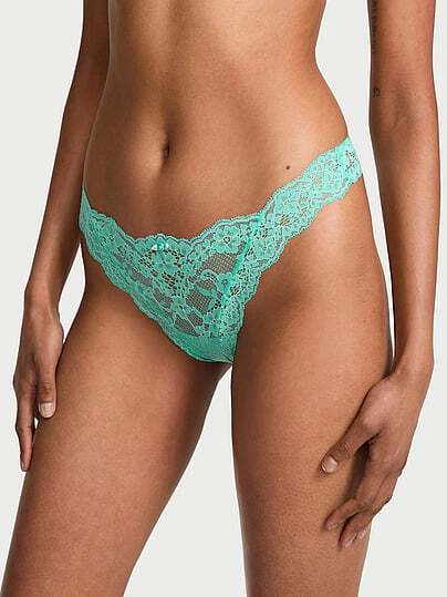 Victoria's Secret Dream Angels Lace-trim Thong Panty - Multicolored