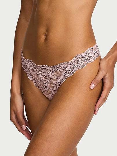 Victoria's Secret Dream Angels Lace-trim Thong Panty - Multicolored