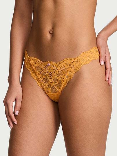Victoria's Secret Dream Angels Lace Thong Panty - Orange