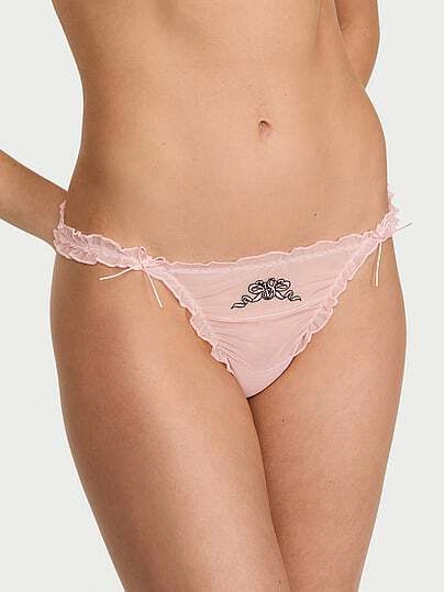 Victoria's Secret Dream Angels Lace-trim Thong Panty - Pink