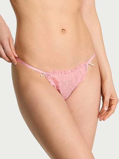 Victoria's Secret Dream Angels Lace-trim Thong Panty - Print