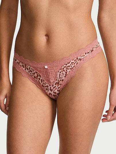Victoria's Secret Dream Angels Lace Thong Panty - Print