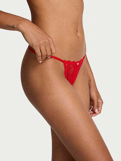 Victoria's Secret Dream Angels Lace Thong Panty - Sand