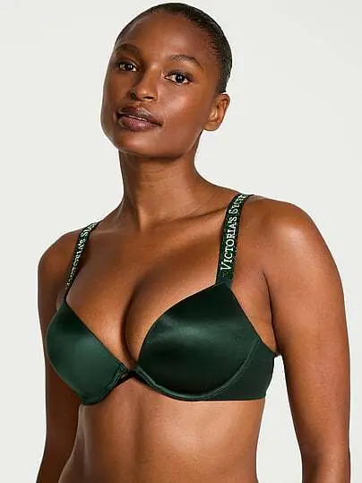 Victoria's Secret Very Sexy Bombshell Logo Shine Strap Add-2-cups Push-up Bra - Green