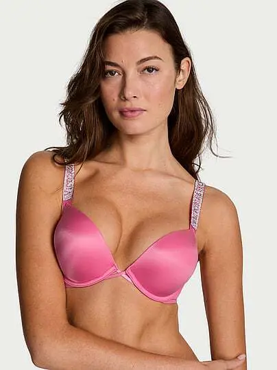 Victoria's Secret Very Sexy Bombshell Logo Shine Strap Add-2-cups Push-up Bra - Pink