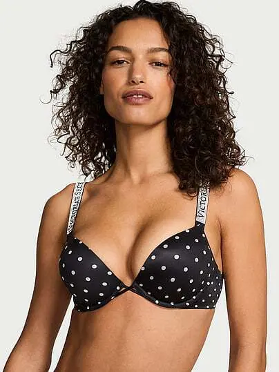Victoria's Secret Very Sexy Bombshell Logo Shine Strap Add-2-cups Push-up Bra - Print