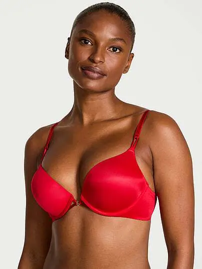 Victoria's Secret Very Sexy Bombshell Logo Shine Strap Add-2-cups Push-up Bra - Red
