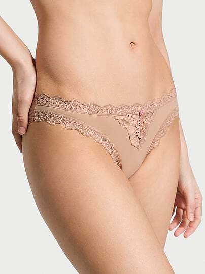 Victoria's Secret Love Cloud Adjustable String Bikini Panty - Beige