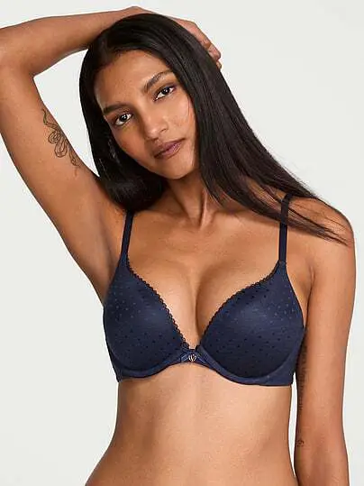 Victoria's Secret Body Victoria Lace Racerback Push-up Bra - Blue