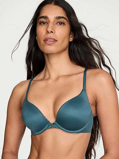 Victoria's Secret Body Victoria Lace-trim Push-up Bra - Blue