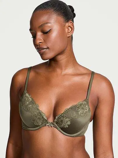 Victoria's Secret Body Victoria Lace Racerback Push-up Bra - Green