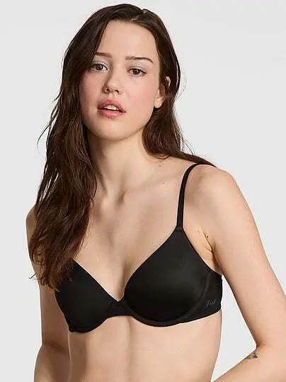 Pink Wear Everywhere Everywhere™ Lightly Lined Full Coverage T-shirt Bra - Black