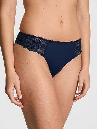 Pink No-show Thong Panty - Blue