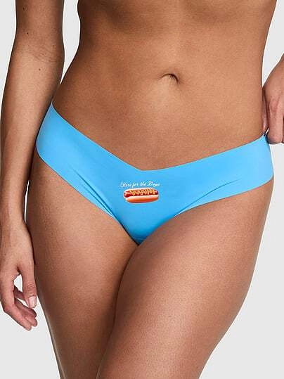 Pink No-show Thong Panty - Blue