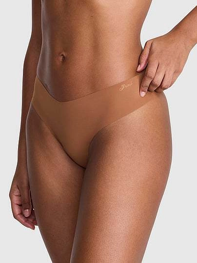 Pink No-show Thong Panty - Brown