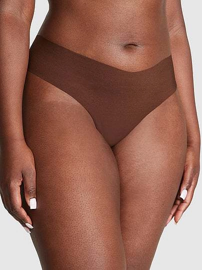 Pink No-show Thong Panty - Brown