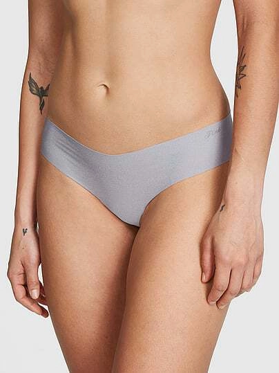 Pink No-show Thong Panty - Grey