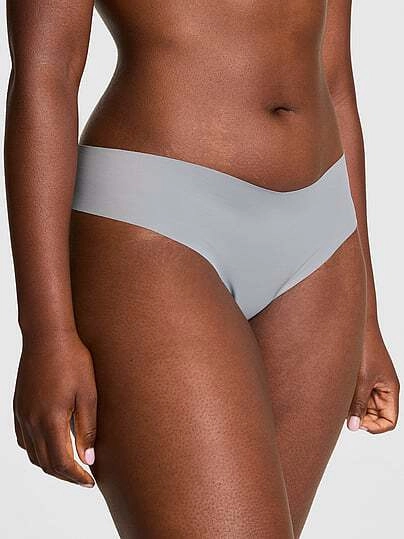 Pink No-show Cotton Thong Panty - Grey