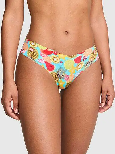 Pink No-show Thong Panty - Print