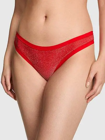 Pink No-show Thong Panty - Red