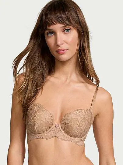 Victoria's Secret Dream Angels Lightly Lined Lace Demi Bra - Beige