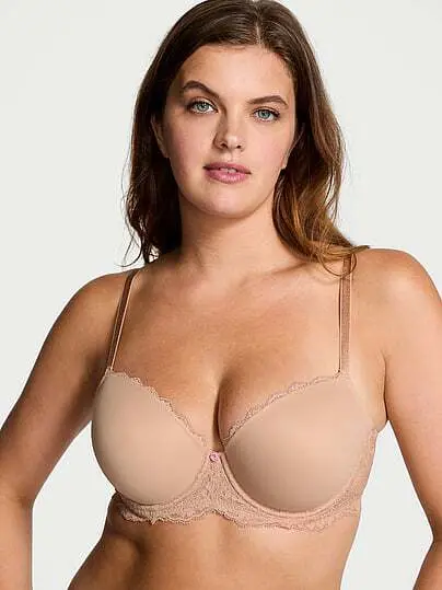 Victoria's Secret Dream Angels Smooth & Lace Lightly Lined Demi Bra - Beige