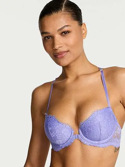 Victoria's Secret Dream Angels Smooth & Lace Lightly Lined Demi Bra - Blue