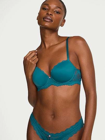 Victoria's Secret Dream Angels Lace Lightly Lined Classic Coverage Demi Bra - Blue