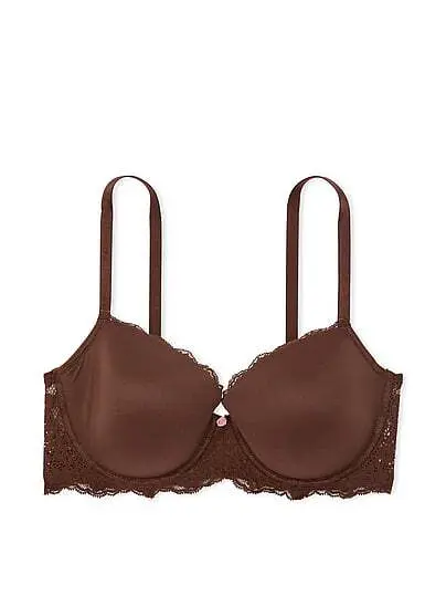 Victoria's Secret Dream Angels Lace Lightly Lined Classic Coverage Demi Bra - Brown