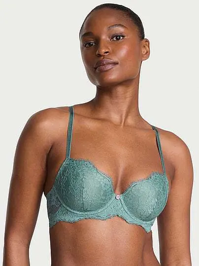 Victoria's Secret Dream Angels Lightly Lined Lace Demi Bra - Green