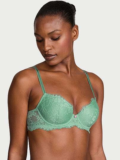 Victoria's Secret Dream Angels Smooth & Lace Lightly Lined Demi Bra - Multicolored