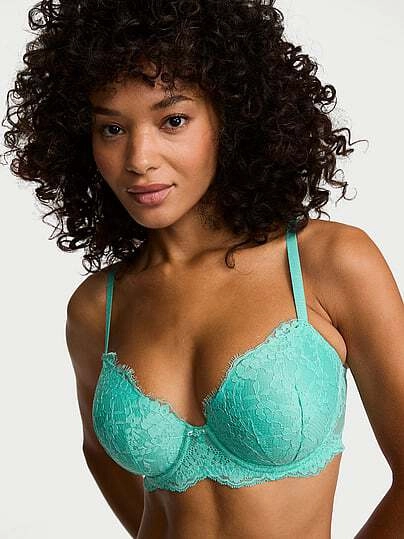 Victoria's Secret Dream Angels Smooth & Lace Lightly Lined Demi Bra - Multicolored