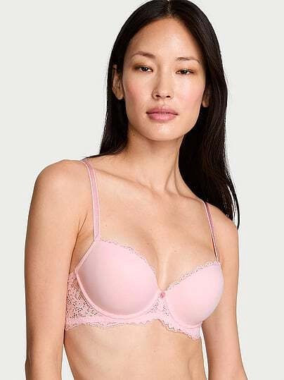 Victoria's Secret Dream Angels Smooth & Lace Lightly Lined Demi Bra - Print