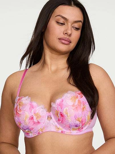 Victoria's Secret Dream Angels Lace Lightly Lined Classic Coverage Demi Bra - Print