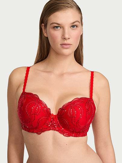 Victoria's Secret Dream Angels Smooth & Lace Lightly Lined Demi Bra - Print