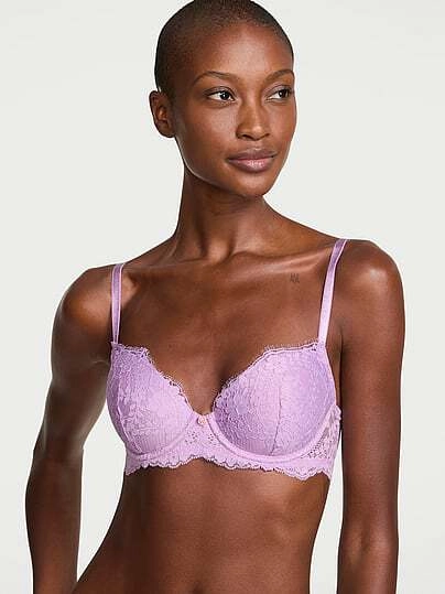 Victoria's Secret Dream Angels Lace Lightly Lined Demi Bra - Purple