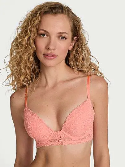 Victoria's Secret Sexy Tee Sophia Lace Push-up Bra - Orange
