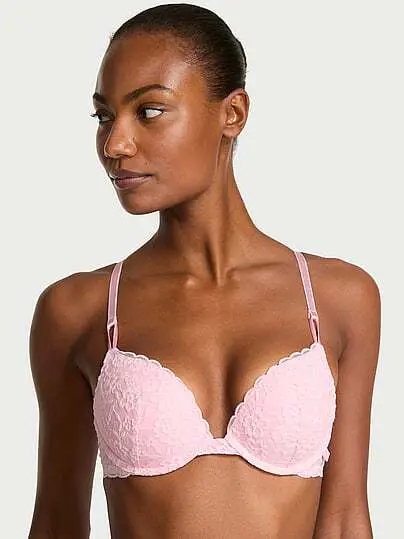 Victoria's Secret Sexy Tee Sheer Heritage Dot Push-up Bra - Pink