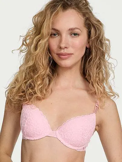 Victoria's Secret Sexy Tee Sheer Heritage Lightly Lined Demi Bra - Pink