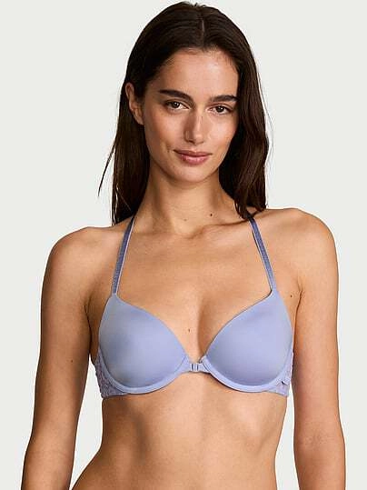 Victoria's Secret Sexy Tee Smooth Lacie Lightly Lined Front-close Demi Bra - Purple