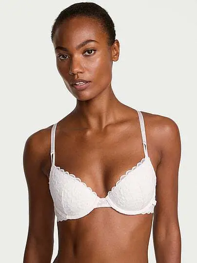 Victoria's Secret Sexy Tee Sheer Heritage Lightly Lined Demi Bra - White,ivory