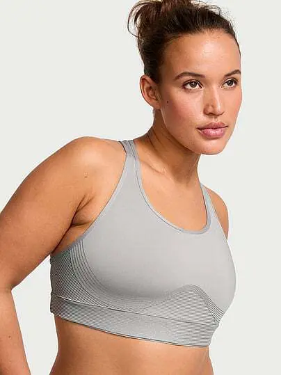 Victoria's Secret Vsx Player Shine Sports Bra - Grey