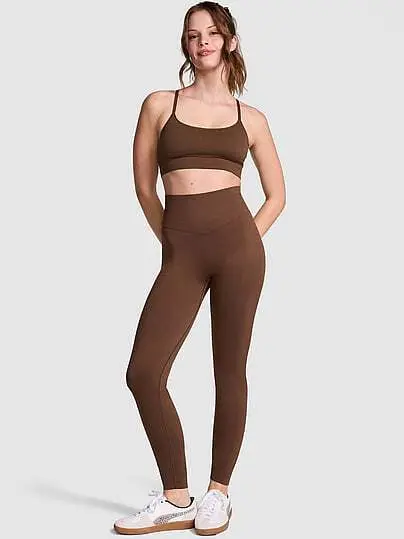 Pink Seamless Classic Leggings - Brown