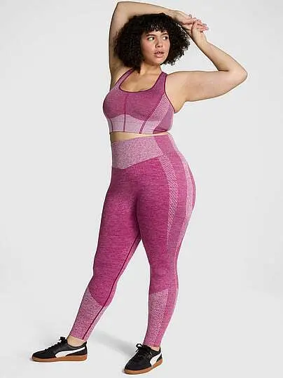 Pink Seamless Classic Leggings - Purple
