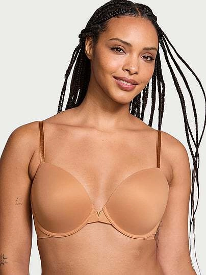Victoria's Secret Love Cloud Smooth Lightly Lined Plunge Demi Bra - Beige