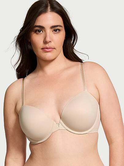 Victoria's Secret Love Cloud Smooth Lightly Lined Plunge Demi Bra - Beige