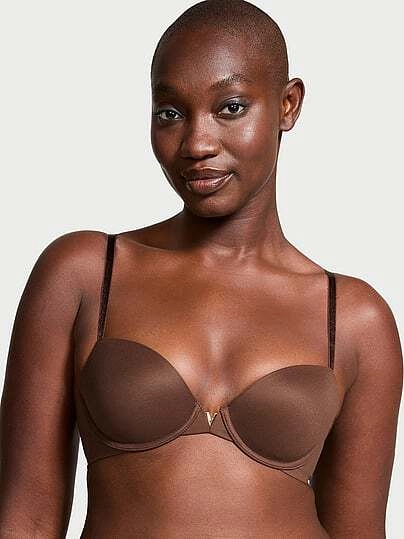 Victoria's Secret Love Cloud Smooth Lightly Lined Plunge Demi Bra - Brown