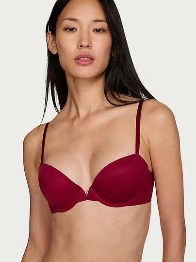 Victoria's Secret Love Cloud Smooth Lightly Lined Plunge Demi Bra - Red