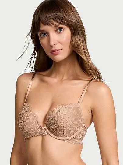 Victoria's Secret Dream Angels Smooth & Lace Push-up Bra - Beige